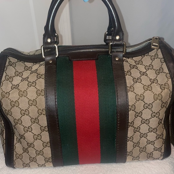 Gucci | Bags | Authentic Gucci Vintage Web Boston Hb | Poshmark
